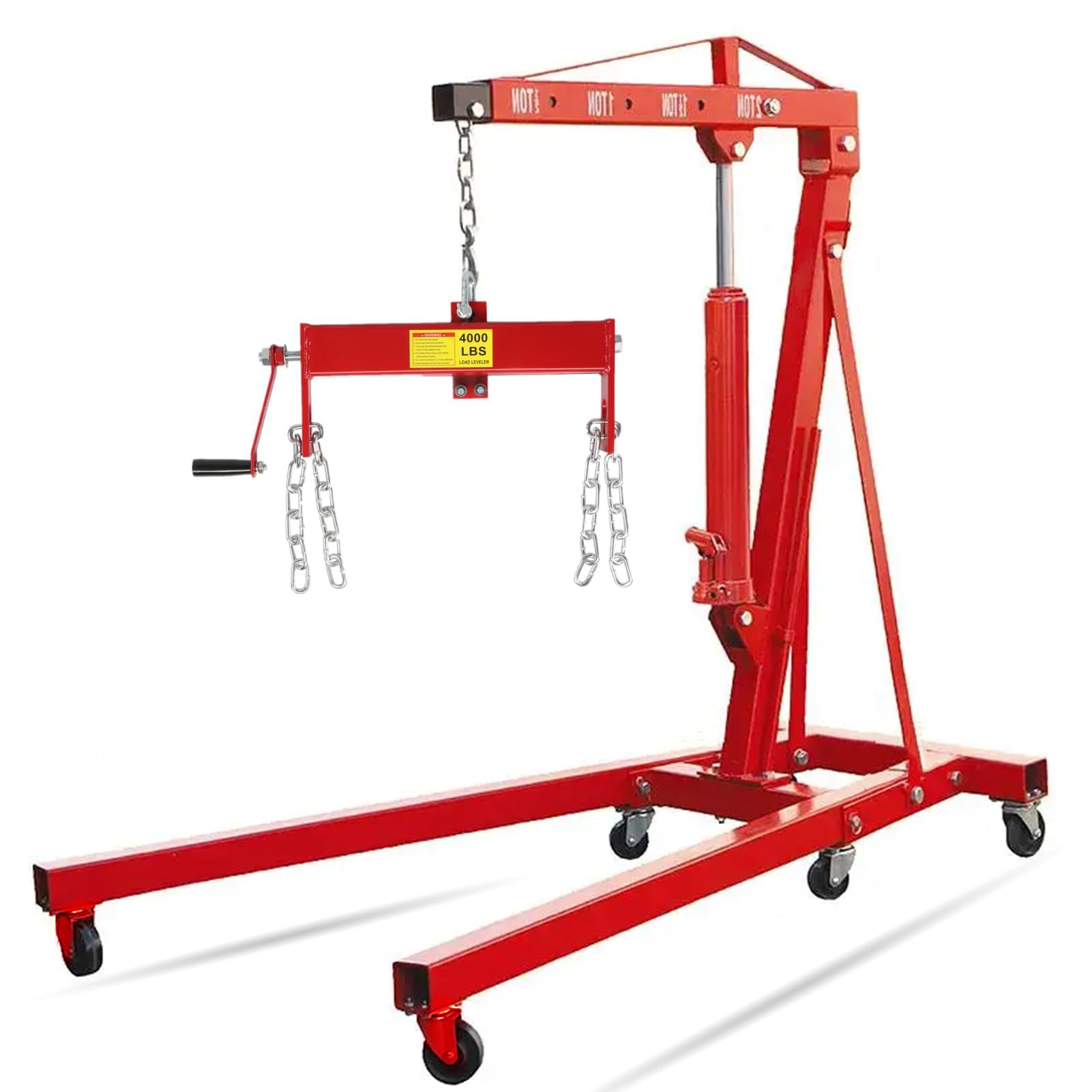 Buy 2Ton Engine Motor Hoist Stands with Load Leveler Lever Heavy Duty ...