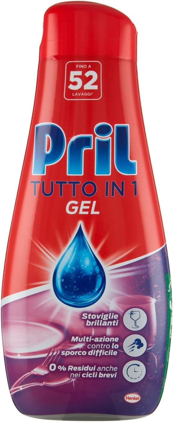 Pril Gel All In One Detersivo Lavastoviglie Liquido Multi-Azione Sporco ...