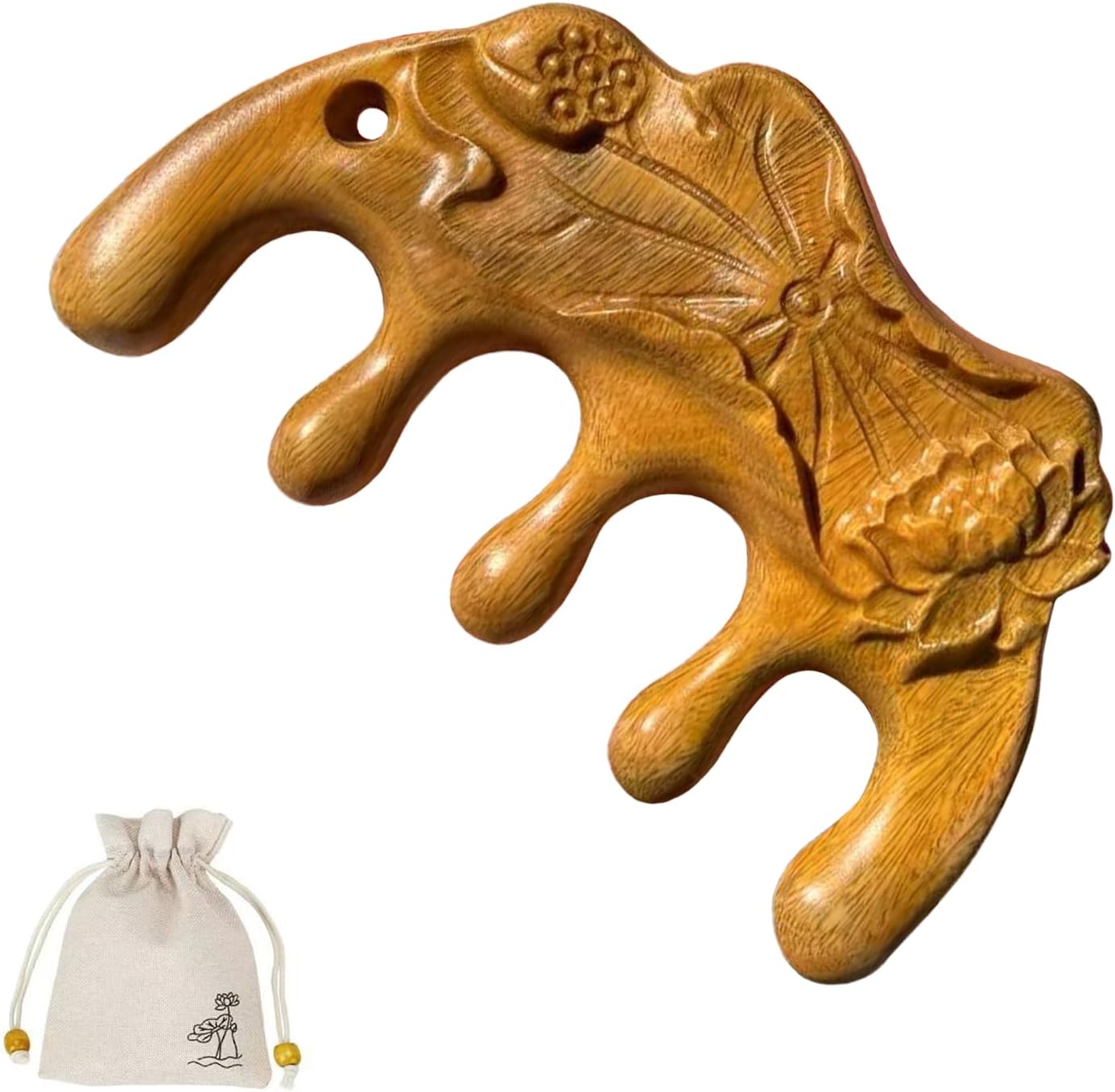 Amazon.com : Cureder Wooden Scalp Massager - Handmade 100% Natural ...