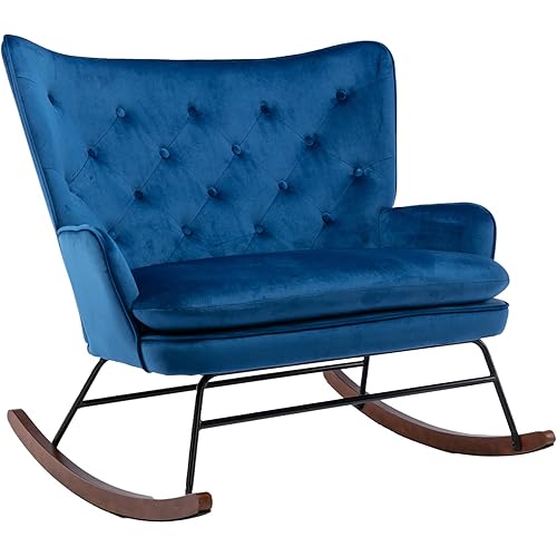 Amazon.com: Velvet Rocking Chair, Modern Extra Wide Rocking Chair ...