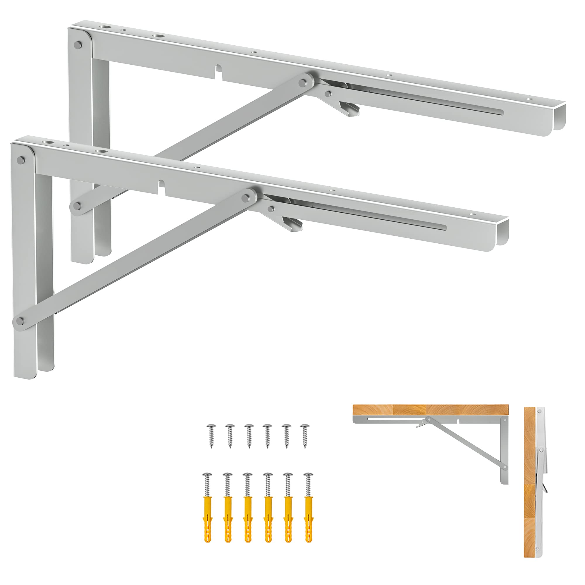 Snapklik.com : FIRMETAL 16 Inch Folding Shelf Bracket, Max Load 450lbs ...