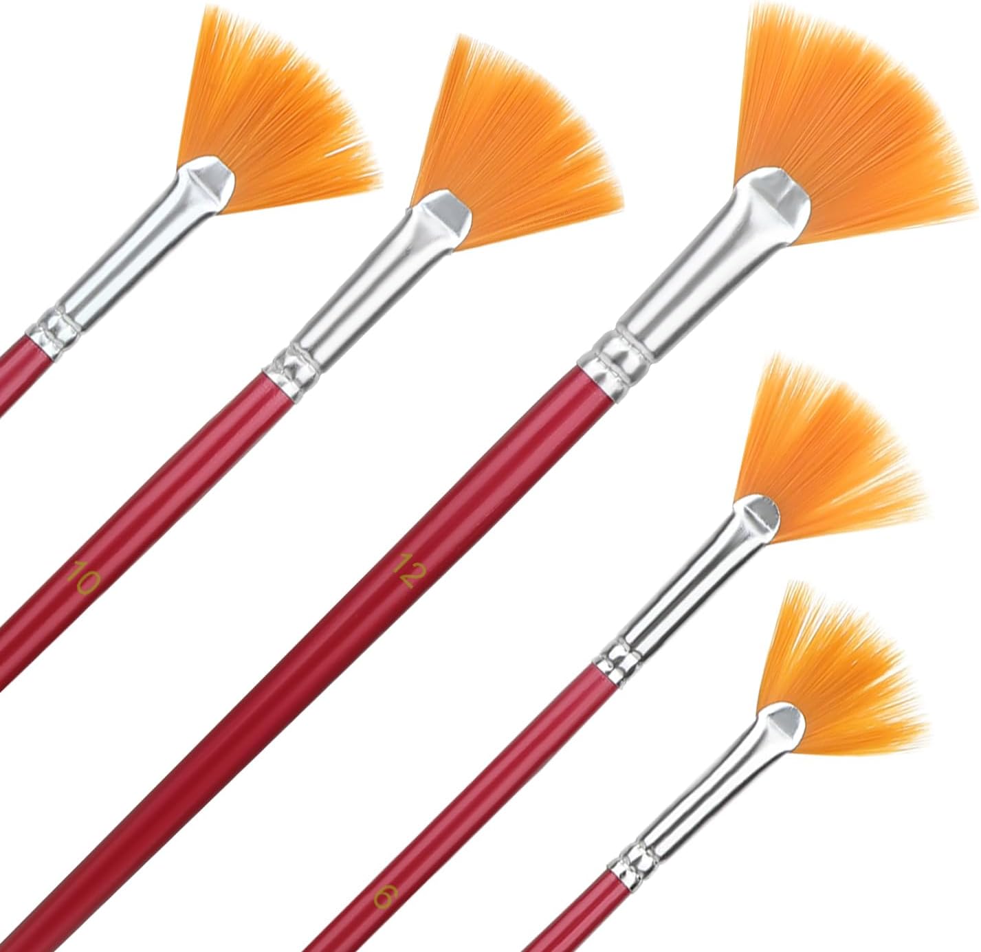 Amazon.com: 5 Pcs Fan Paint Brushes Set Acrylic Paint Brushes Set ...