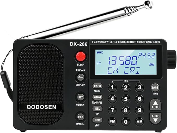 Amazon.com: QODOSEN DX-286 Portable Shortwave Radio AM FM LW SW Ultra ...