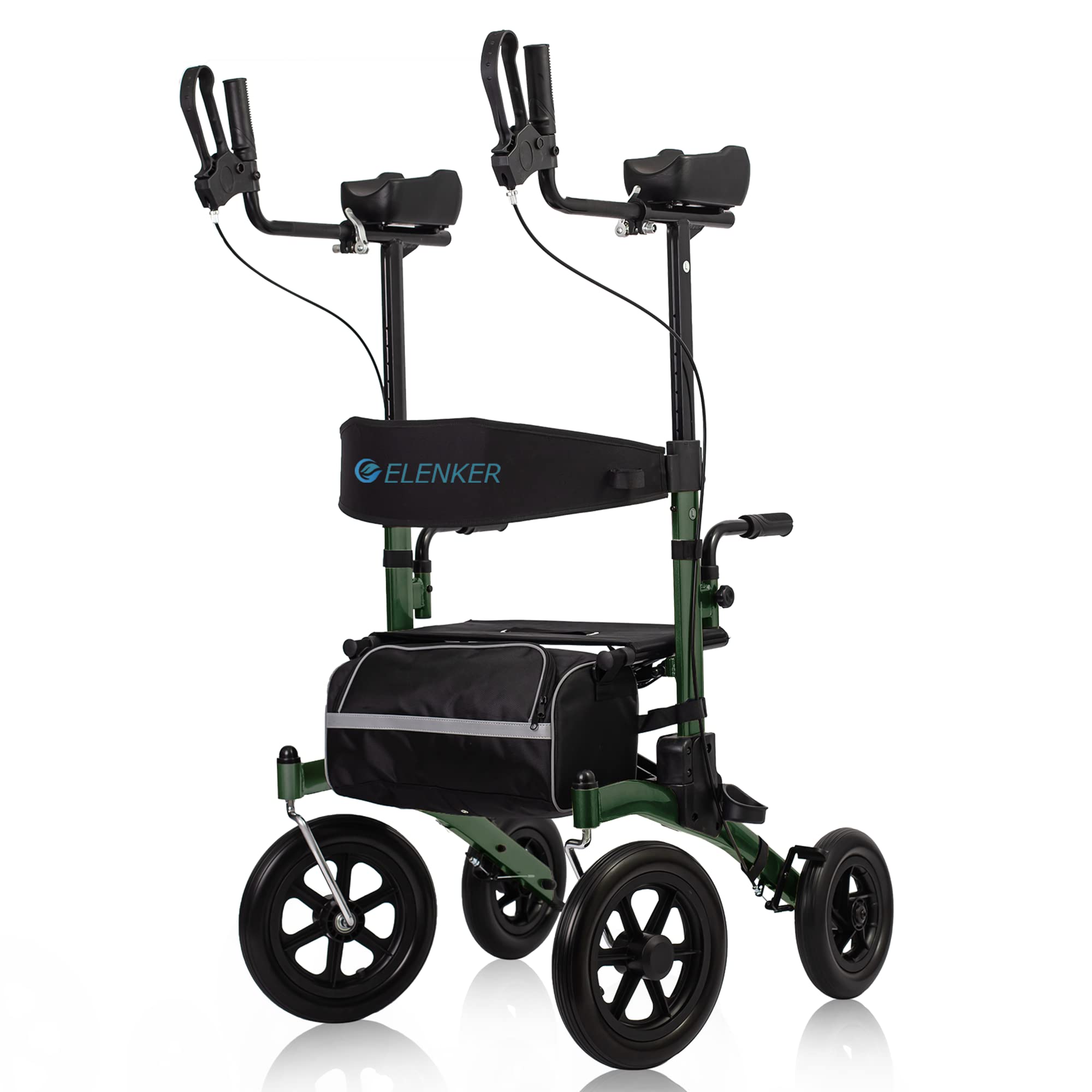 Buy ELENKER All-Terrain Upright Rollator Walker with Non-Pneumatic Tire ...