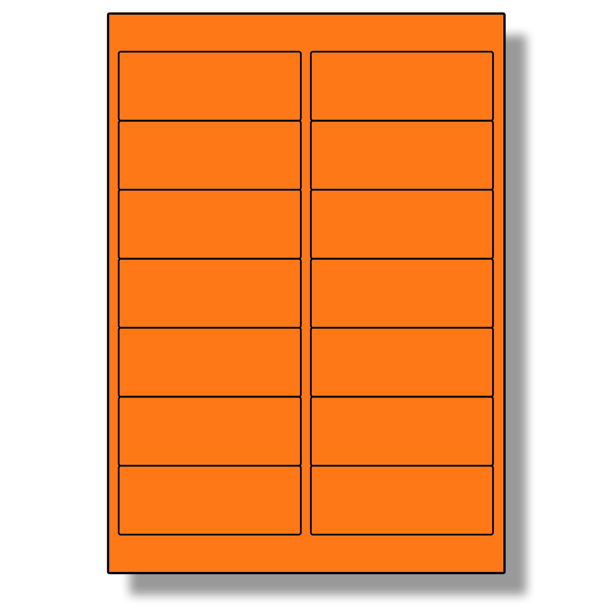 Label Planet® 14 Per Sheet, 5 Sheets (70 Fluorescent Orange Labels ...