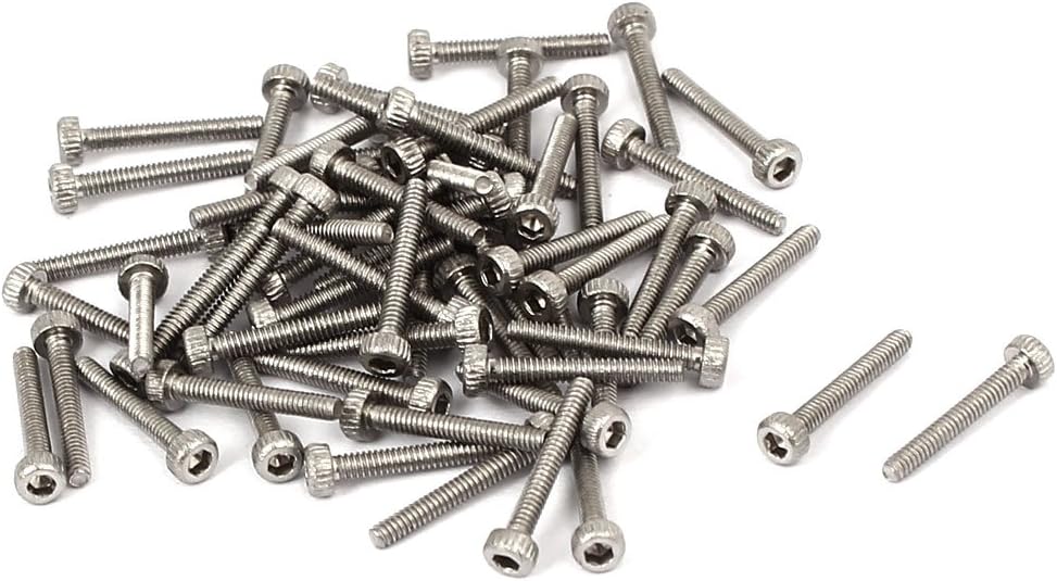 uxcell M1.4x10mm 0.3mm Pitch 304 Stainless Steel Hex Socket Head Cap Screw DIN912 60pcs: Amazon ...