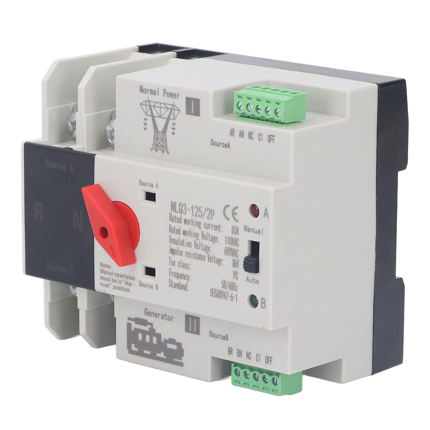 Amazon.com: Dual Power Generator Changeover Switch, Dual Power ...