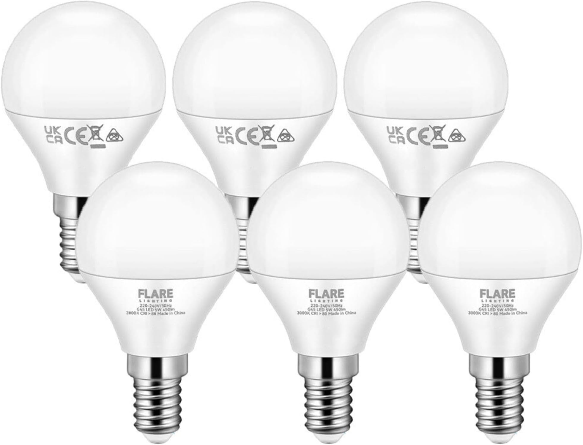 Flare Lightning E14 LED Light Bulb 60W Equivalent (6 Pack), Small Screw ...