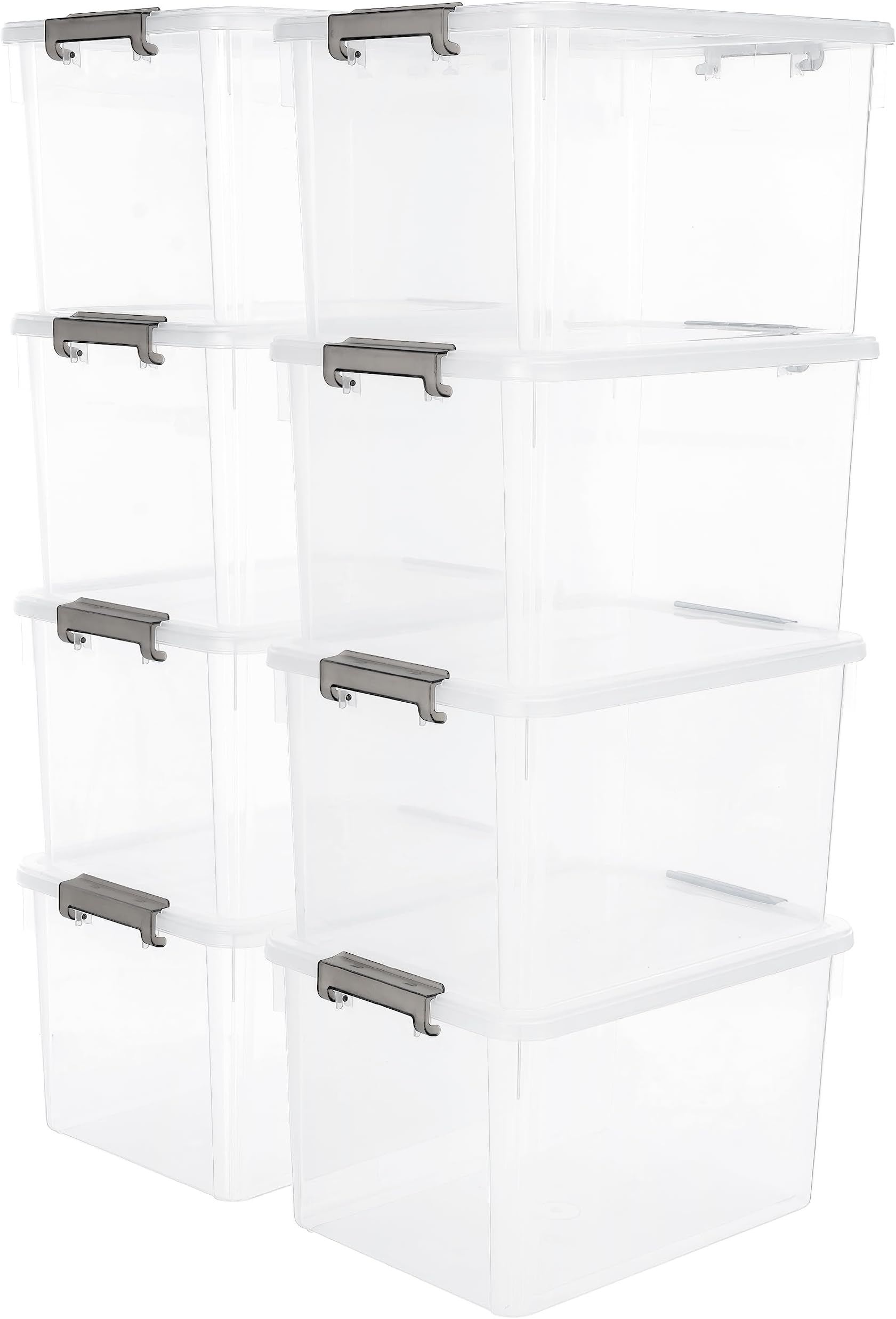 Amazon.com - Citylife 17 QT Plastic Storage Bins with Latching Lids ...