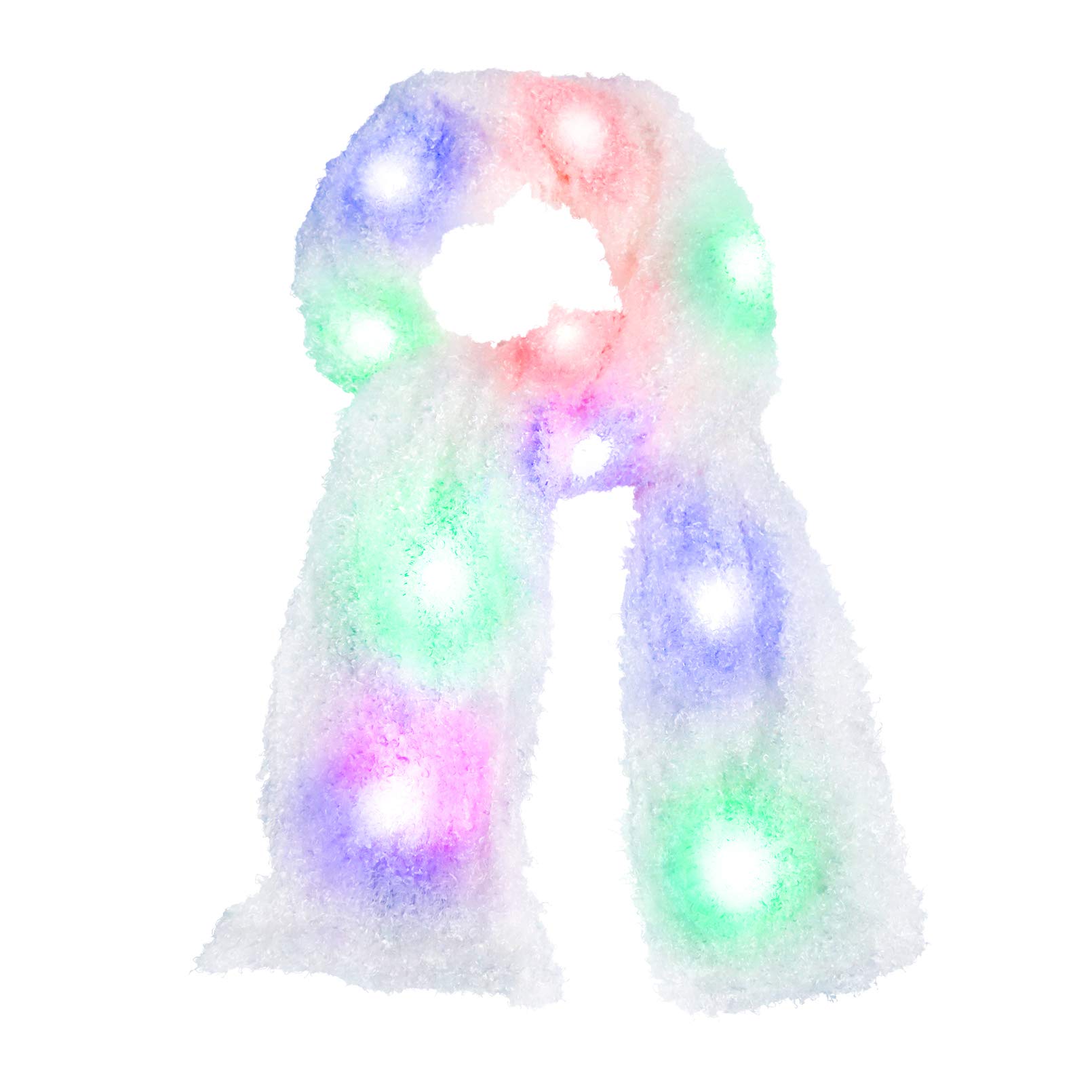 Amazon.com: Luwint Colorful LED Flashing Plush Scarf - Lights Up Rave ...
