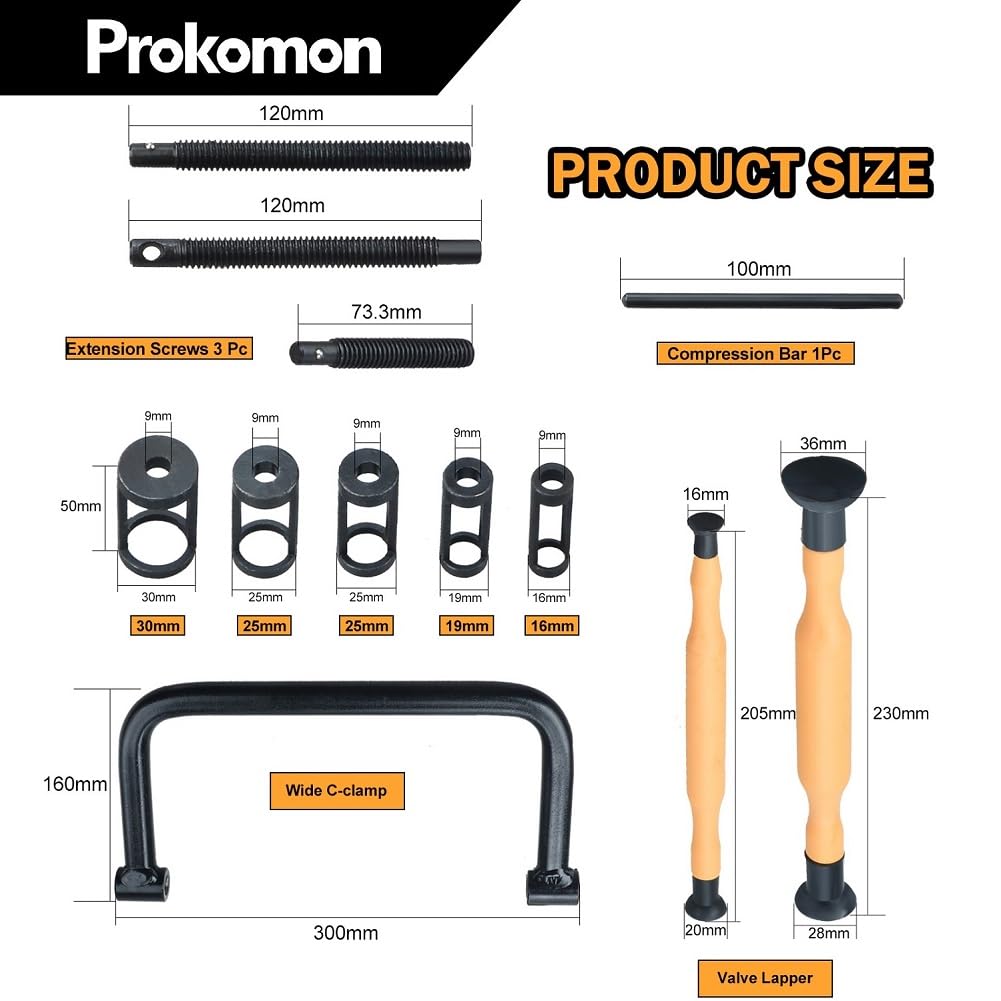 Snapklik.com : Prokomon 12 Pieces Motorcycle Valve Spring Compressor Tool