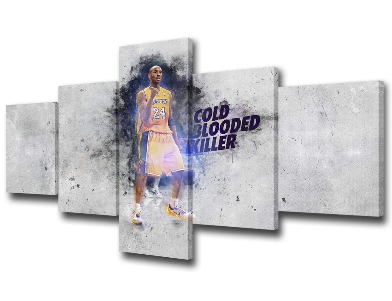 Amazon.com: Framed Basketball Player Canvas Poster Wall Art 5 Panel ...