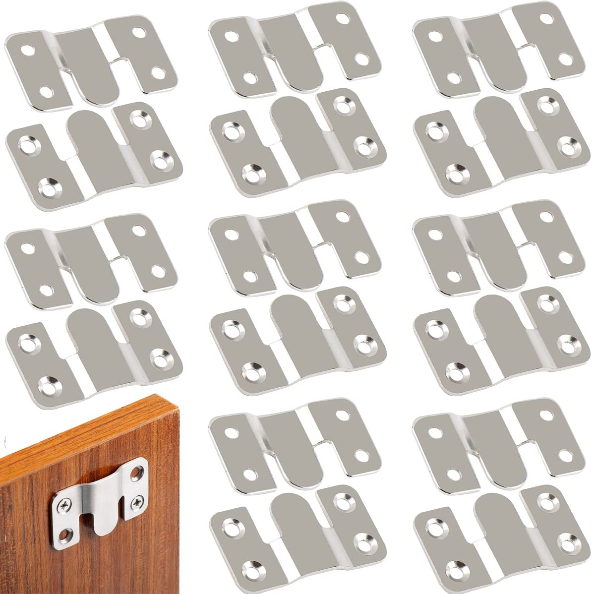 16Pcs Stainless Steel Interlock Hanging Buckle,Flush Concealed Mount ...