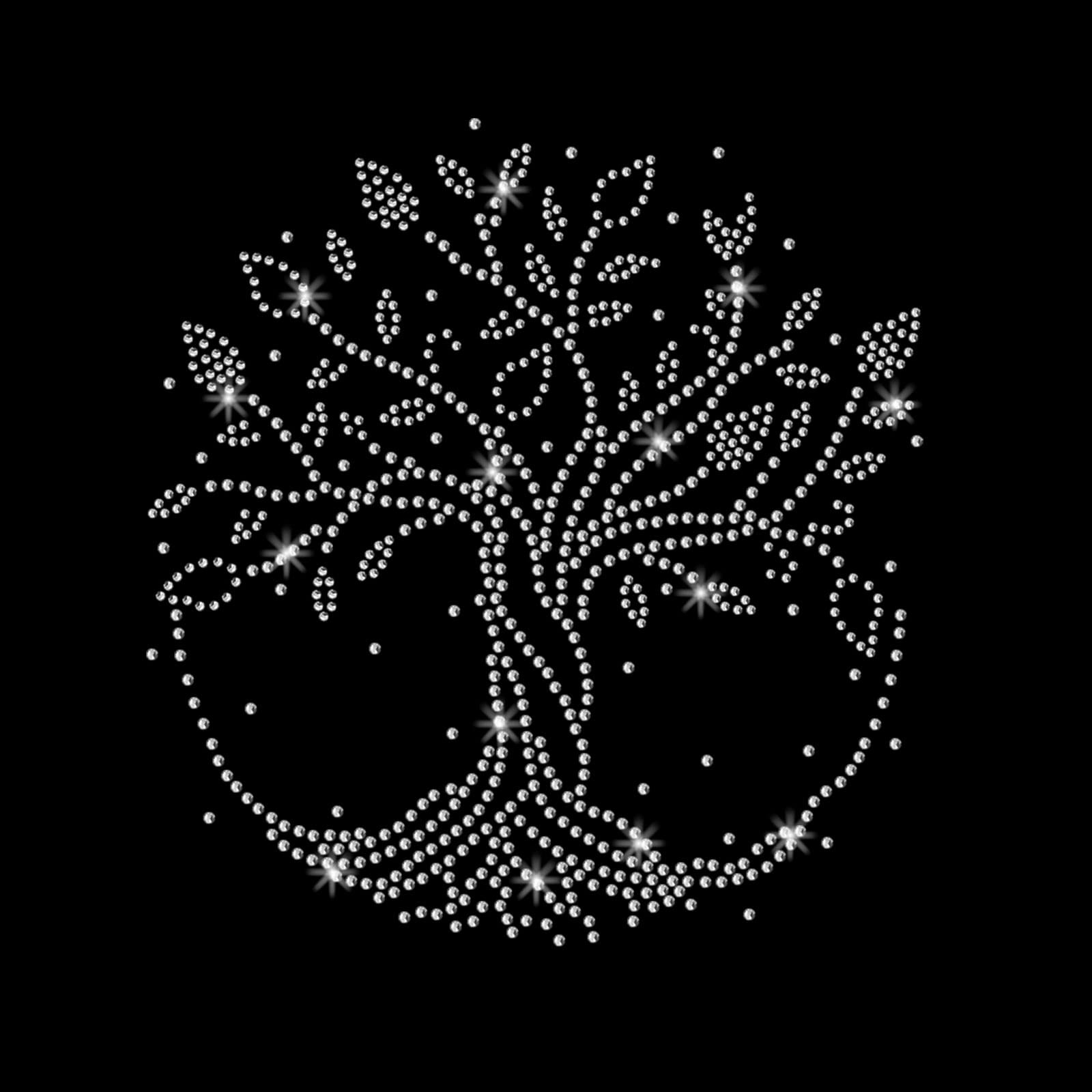 Amazon.com: NBEADS Tree of Life Rhinestone Iron on Hotfix, Heat ...