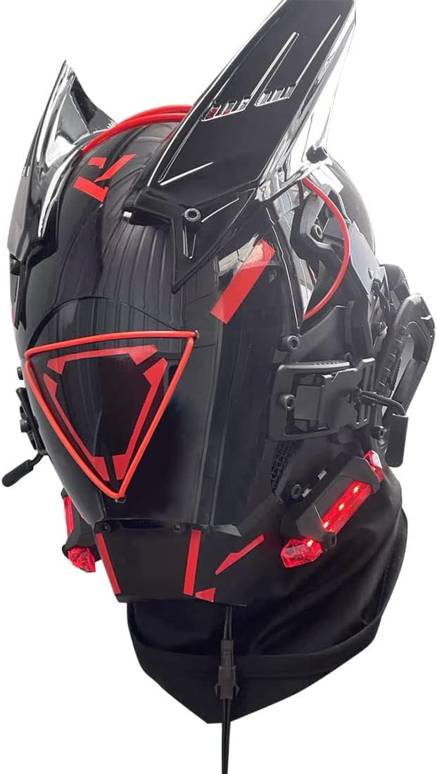 Amazon.com: JoySeed Punk Helmet Mask with LED Light, Future Cosplay ...
