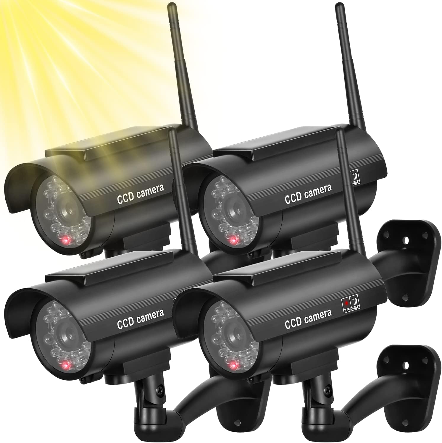 Solar Powered Fake Security Camera Bullet Dummy Security Camera ...