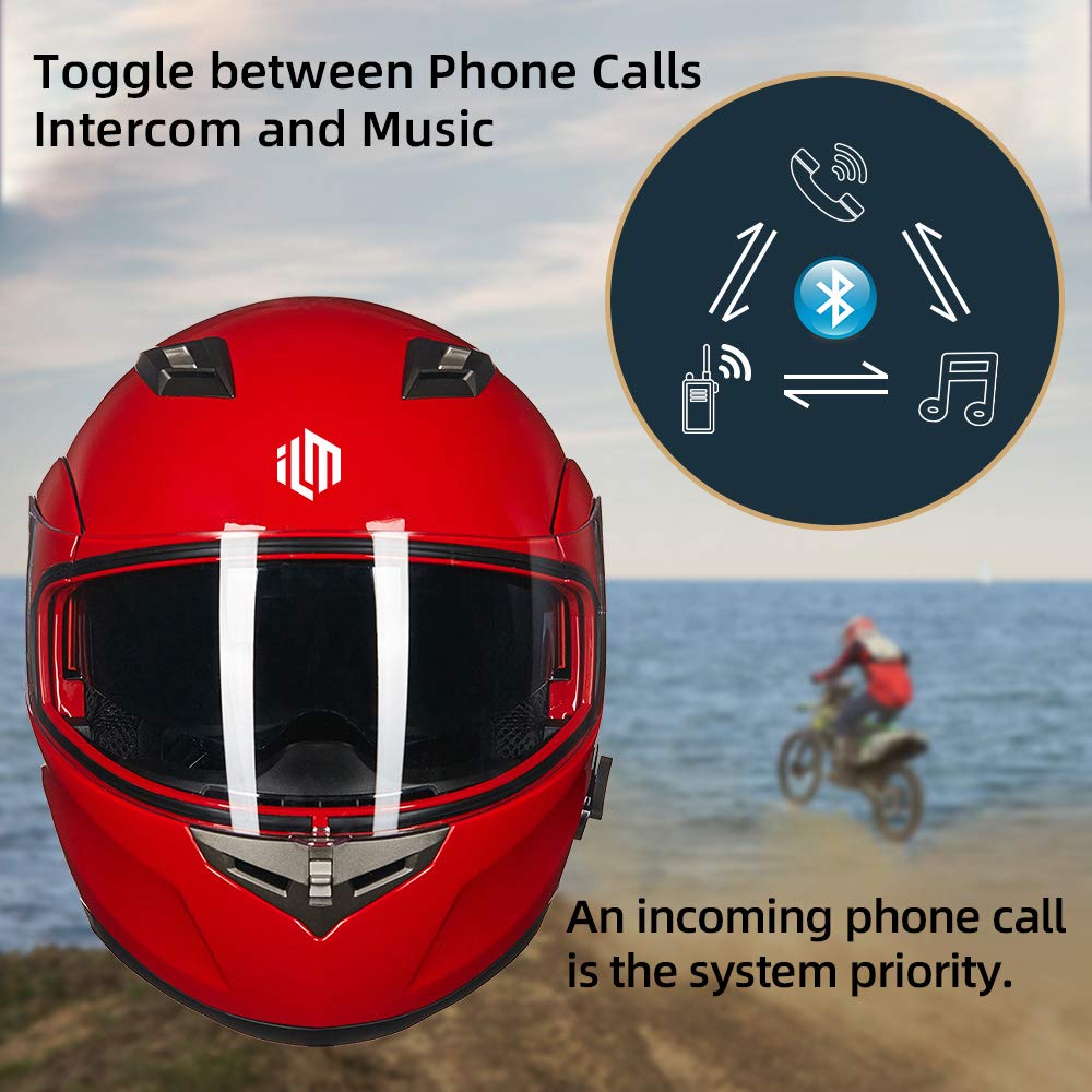 Snapklik.com : ILM Bluetooth Integrated Modular Flip Up Full Face ...