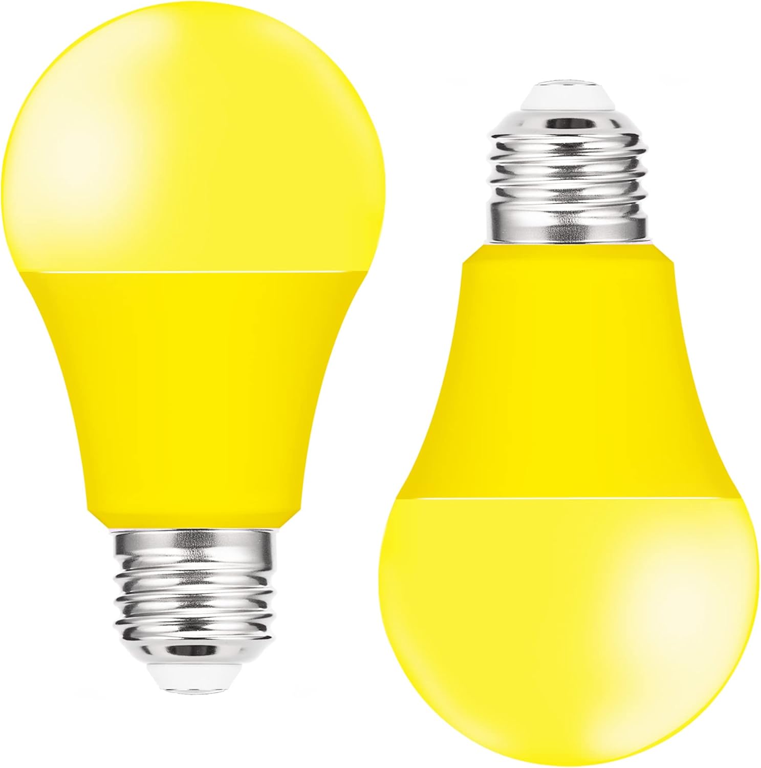 2 Pack Yellow Bug Light Bulbs, LED A19 Bulb 60W-75watt Equivalent No ...