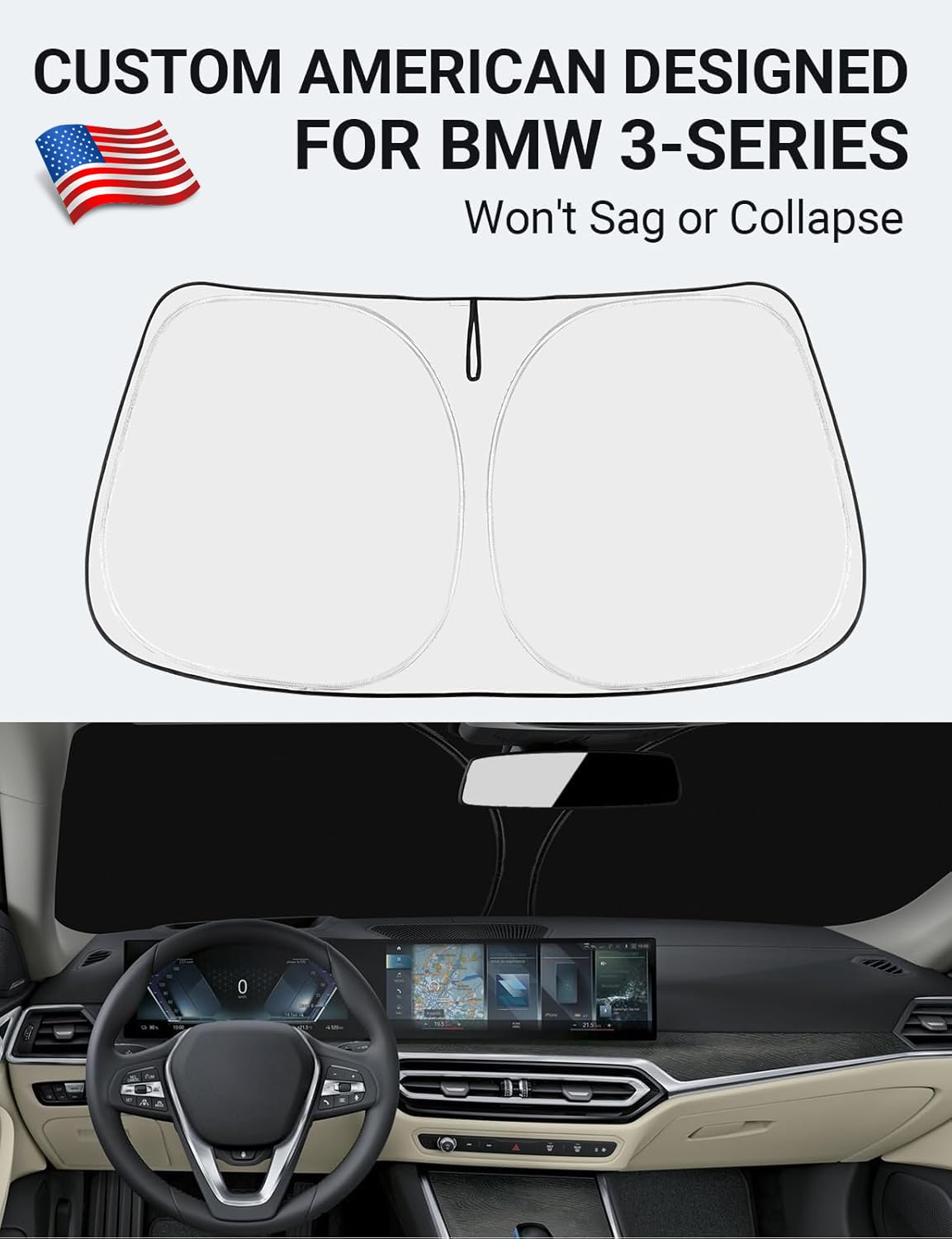 BMW Sunshade Intro-Tech BM-72-R BMW 3 Series Windshield Sunshade ...