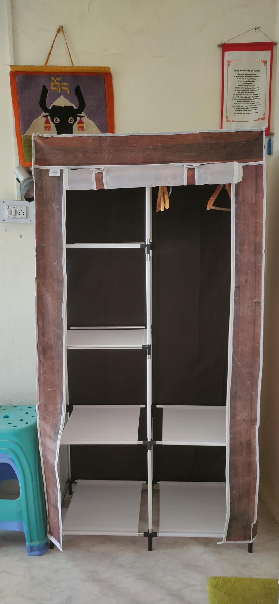 GTC® Printed Collapsible Wardrobe Portable Foldable Closet for Clothes ...