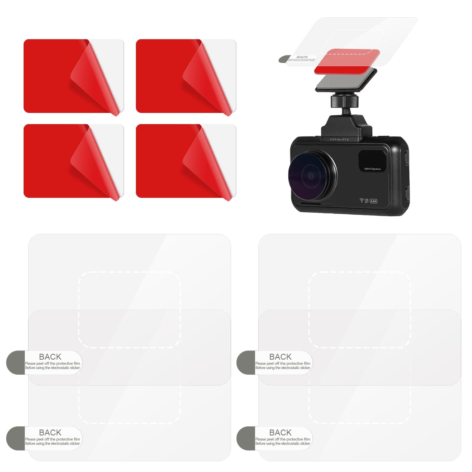 Amazon.com: Car Windshield Electrostatic Film and Double-Sided Sticker ...