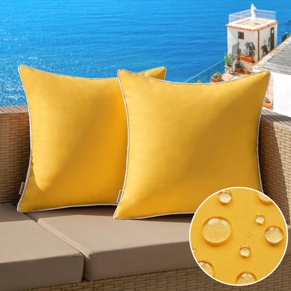 Amazon.com: Woaboy Set of 2 Outdoor Waterproof Throw Pillow Covers ...