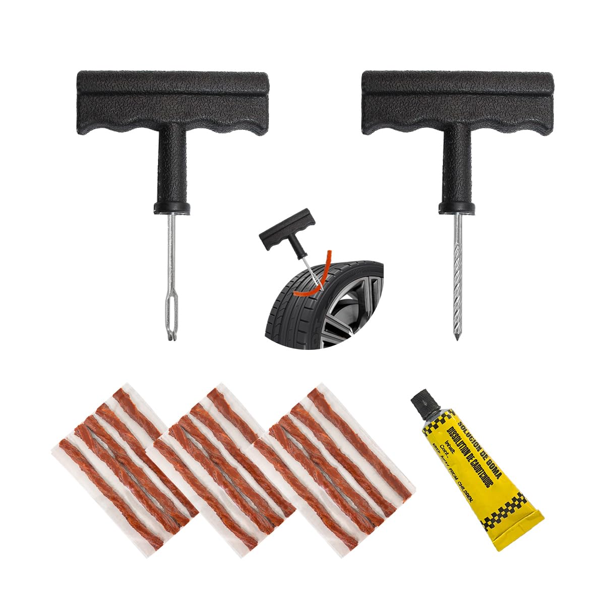 Amazon.com: Ohleats 18 PCS Tire Repair Kit, Vehicle Flat Tire Puncture ...