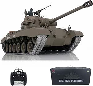 Amazon.com: wheelfun Heng Long 1/16 Scale 7.0 Upgraded M26 Pershing RTR RC Tank 3838 Metal ...