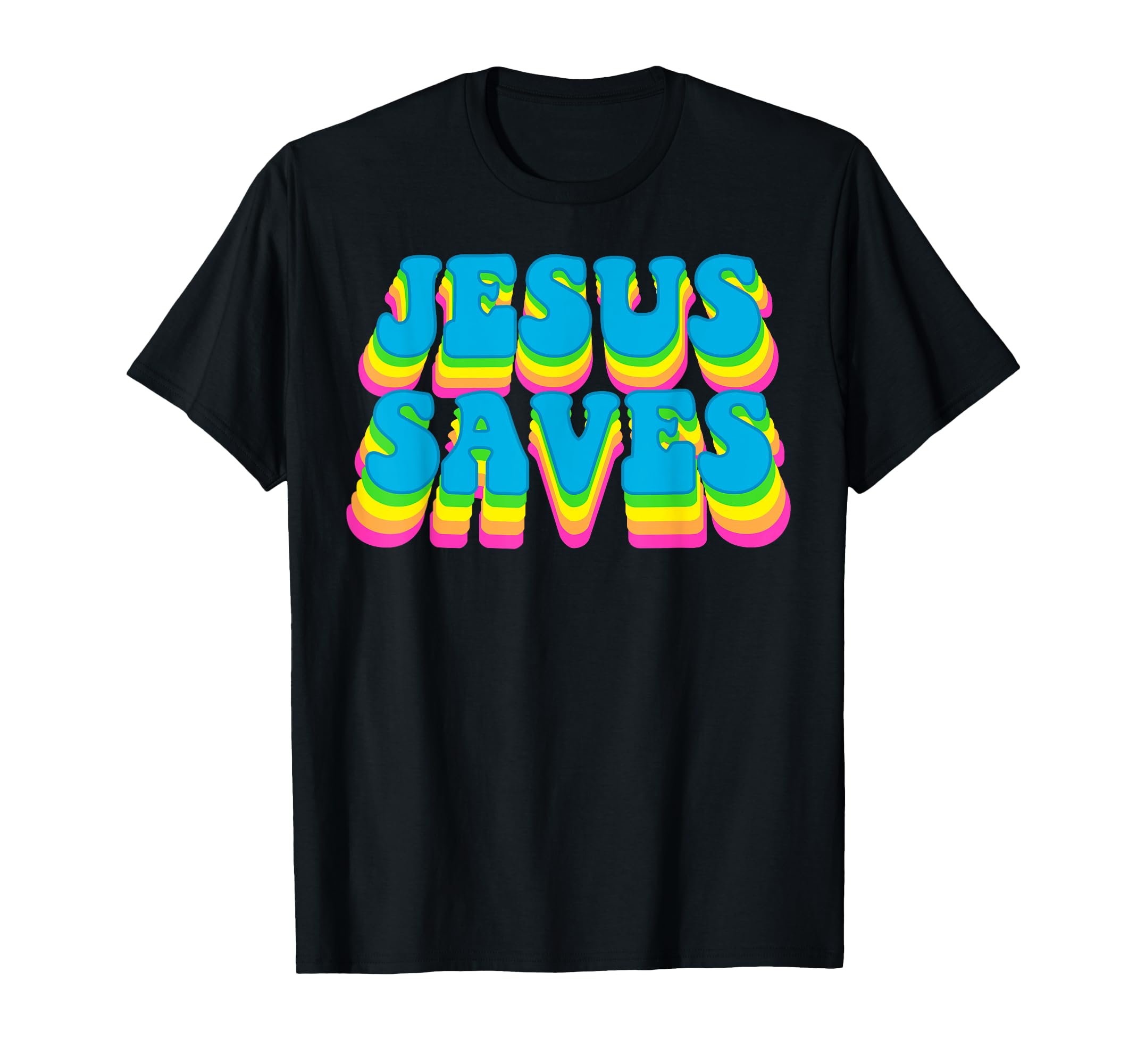 Amazon.com: Groovy Jesus Saves Christian 70's Hippie T-Shirt : Clothing ...