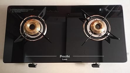 Preethi Tempered Glass Luxe Pro 3 Burner Glass Top Gas Stove With ...