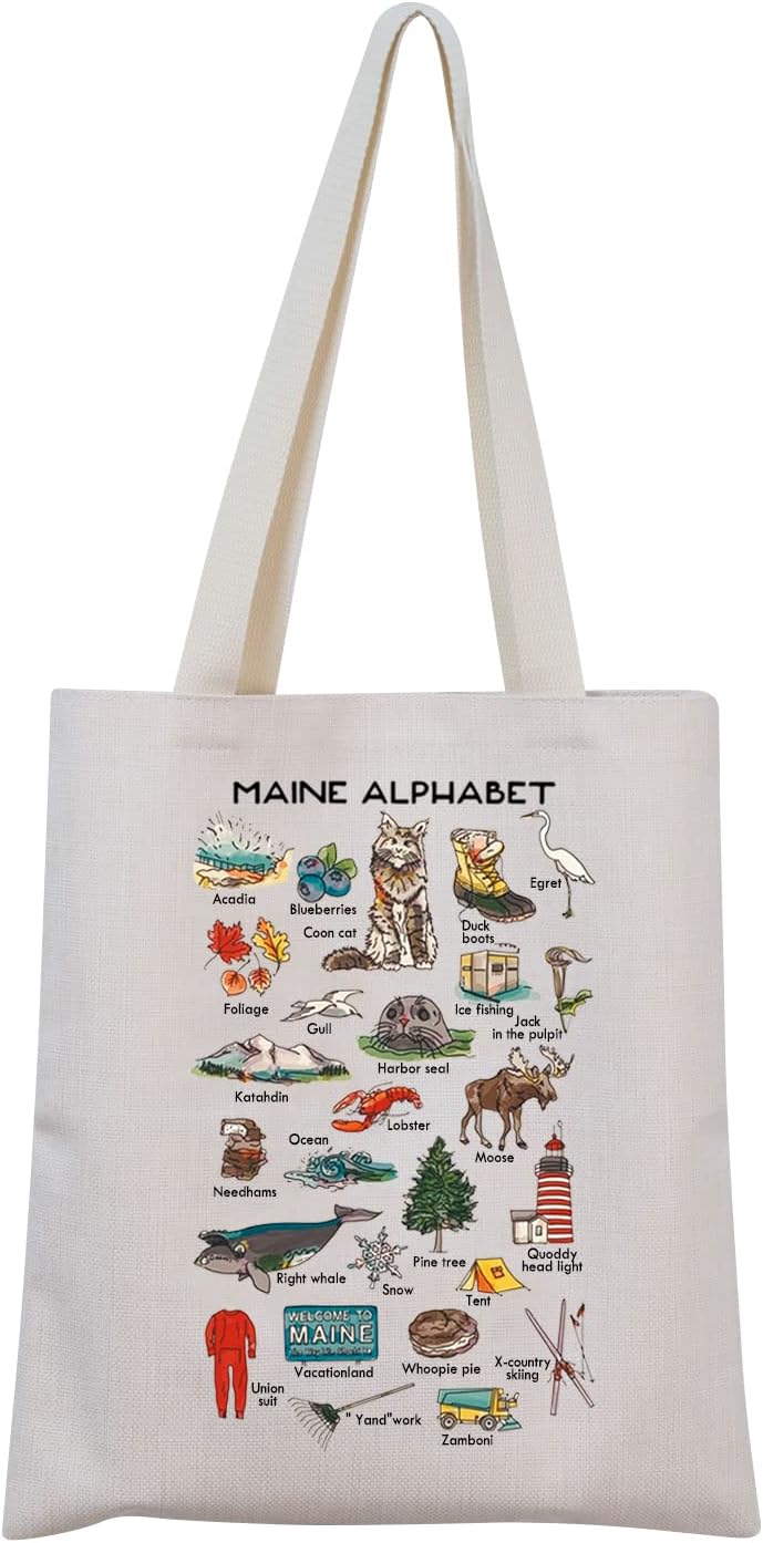 Amazon.com: Maine Tote Bag Maine State Gift Maine Camping Gift Maine ...