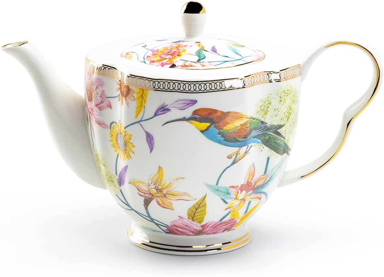 Amazon.com | Grace Teaware Spring Flowers with Hummingbird Fine ...