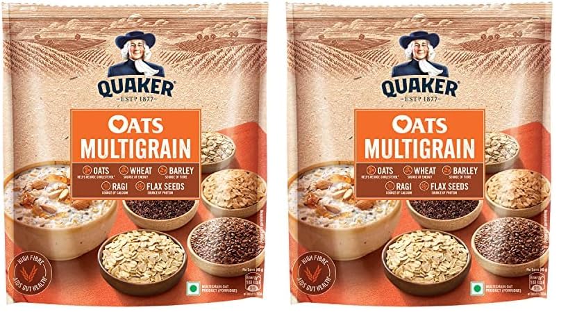 Quaker Oats Multigrain 600g, Rolled Oats, with Ragi, Barley, Flax seeds ...