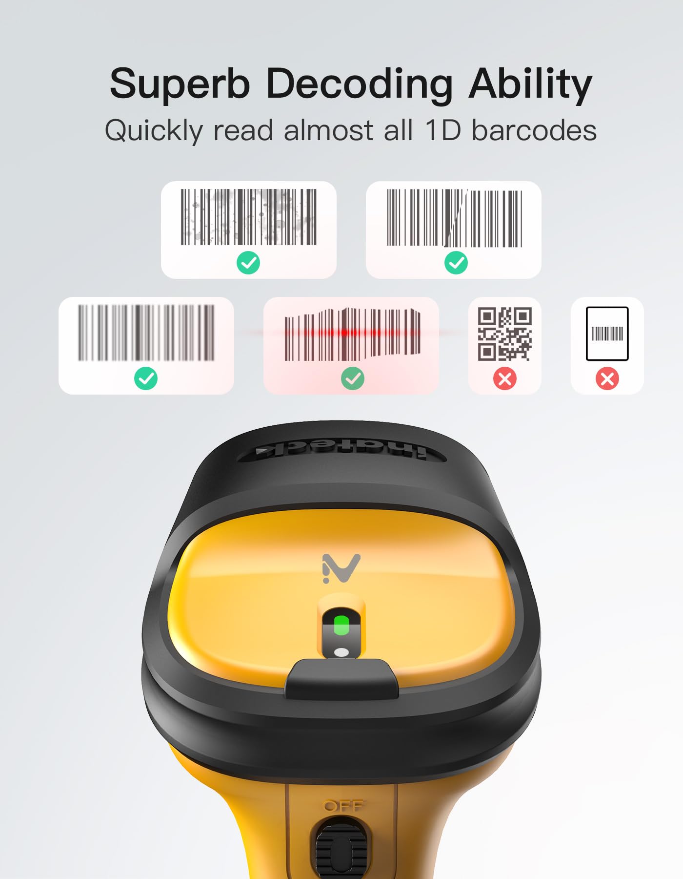 Snapklik.com : AI Barcode Scanner, Bluetooth Scanner Wireless, 2600mAh ...