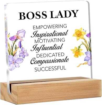 Amazon.com: Maitys Boss Lady Gift for Women Acrylic Sign Office Decor ...
