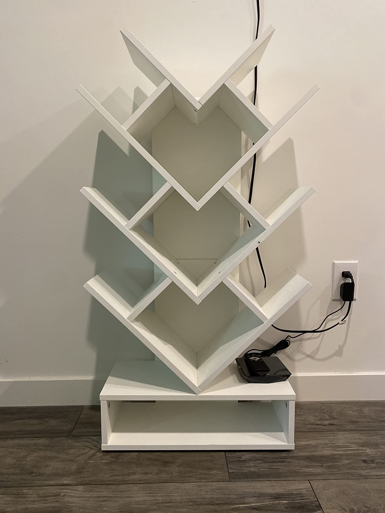$15/mo - Finance White Tree Bookshelf 5 Shelf Tree Bookcase Small Wood ...