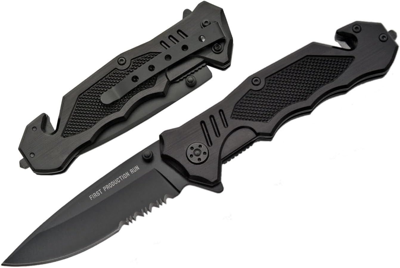 Amazon.com: Rescue Tactical Pocket Knife Surgical Steel Glass Breaker ...