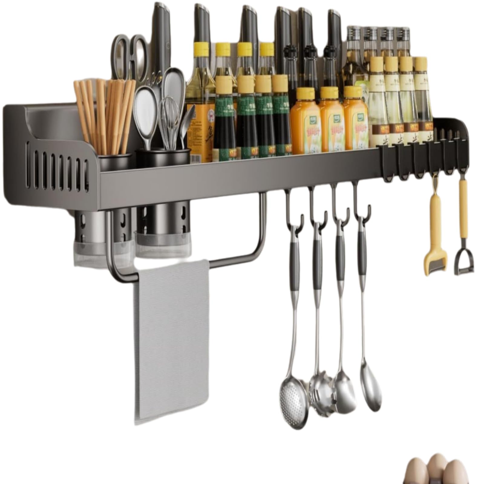 Amazon.com: CTRLWQA Spice Rack Kitchen Utensil Rack Wall Mounted Spice ...