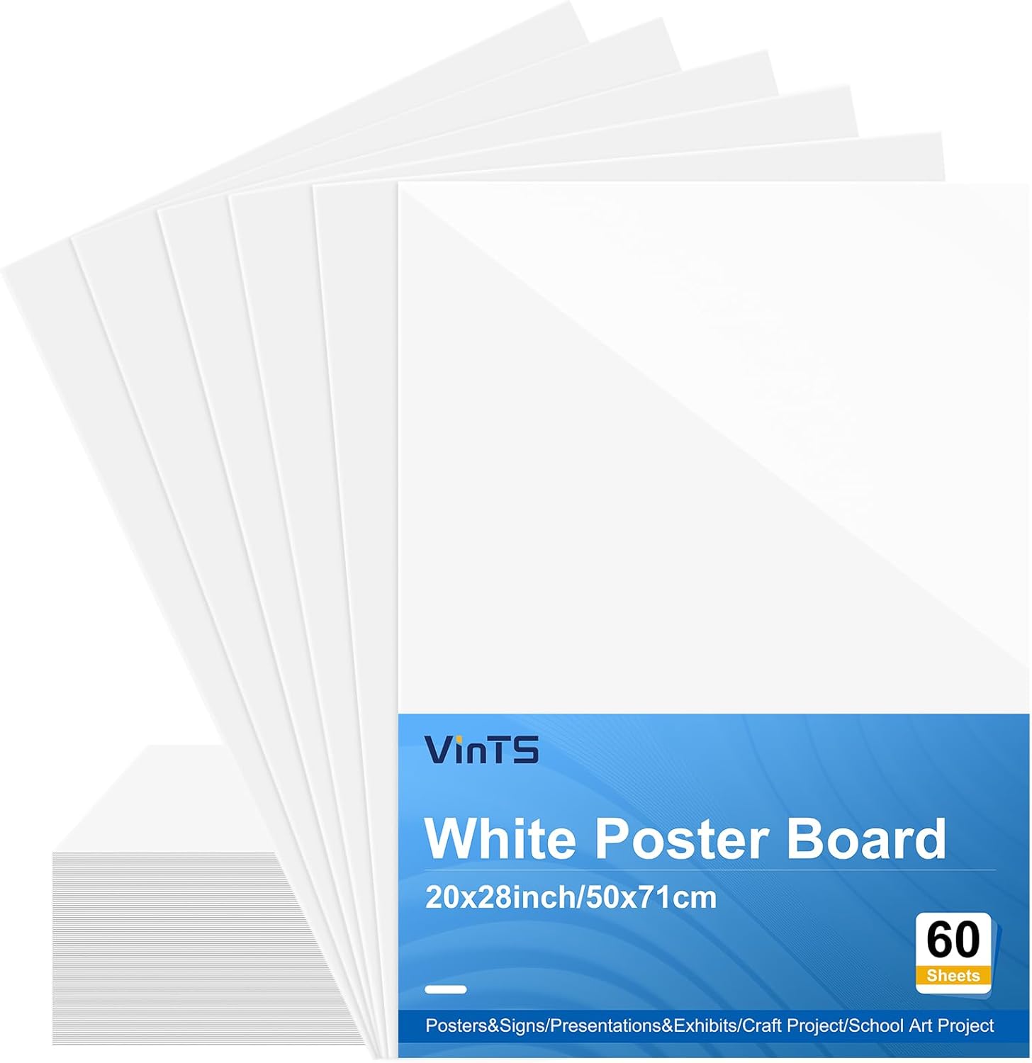Amazon.com : VinTS 22x28 White Poster Board, 60Pcs Poster Paper,2 Side ...