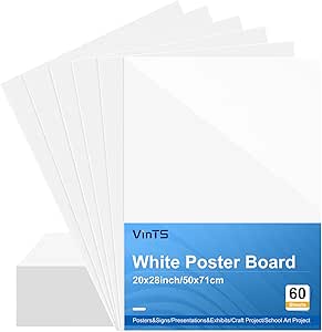 Amazon.com : VinTS 22x28 White Poster Board, 60Pcs Poster Paper,2 Side ...