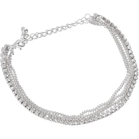 Buy Shining Diva Fashion Jewellery Silver Plated Single Stylish Anklets ...
