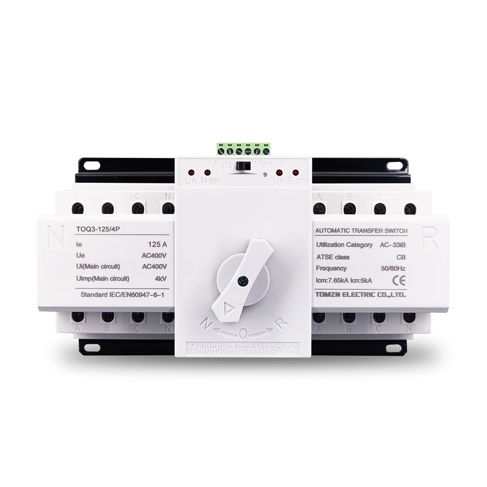 Buy ATS 4P 125A 3-Phase 4-Wire 230V MCB Type Dual Power Automatic ...