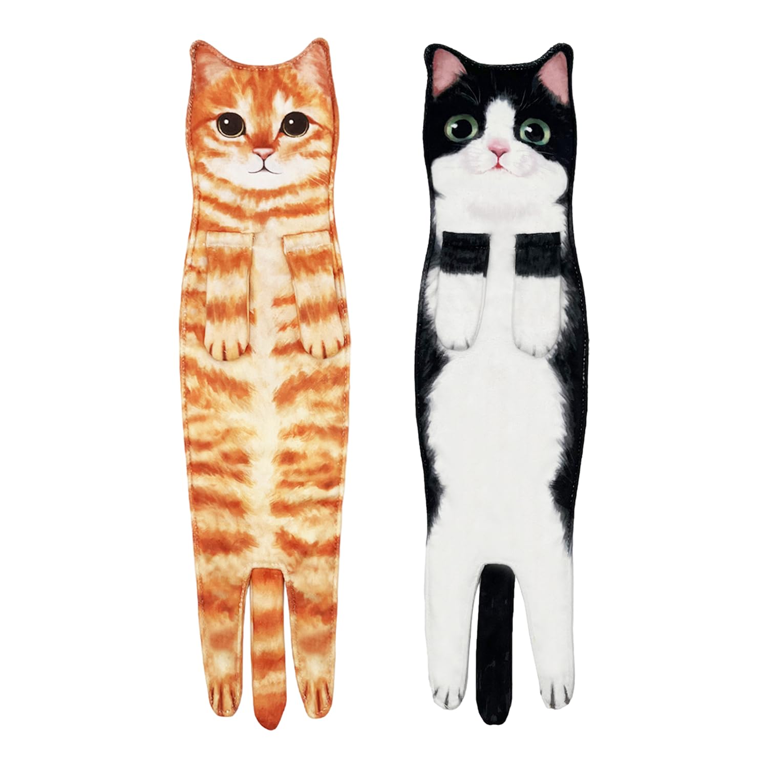 OAAO 2 Pieces of Cat Towels, Personalised and Interesting, Hanging ...