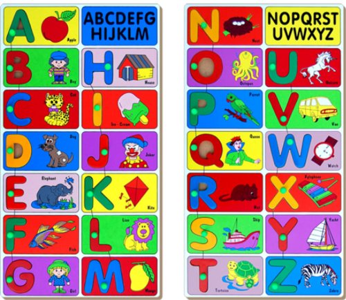 Buy Little Genius Alphabet Match Puzzle, Multi Color (Set of Two Tray ...