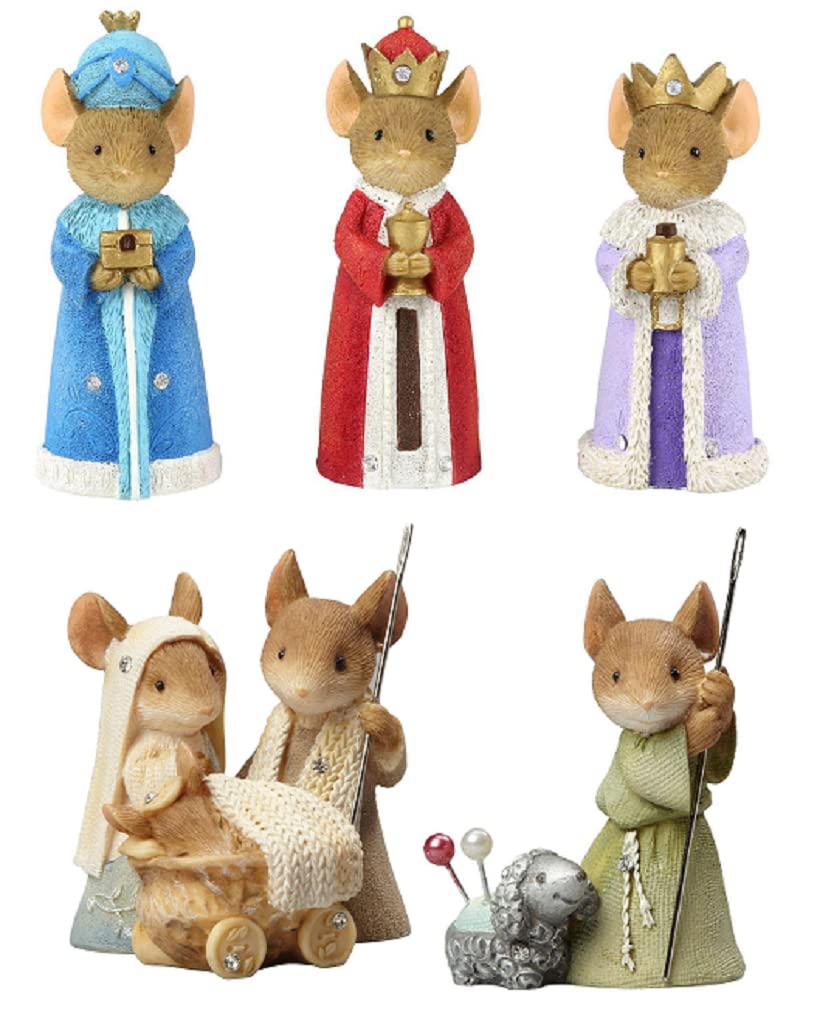 Tails With Heart Christmas Bundle Of 5 Mice Nativity Figurines ...