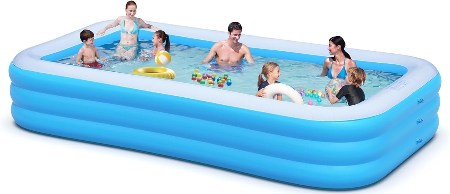 Amazon.com: Extra Large Inflatable Pool for Adults, 145"x74"x22" Big ...