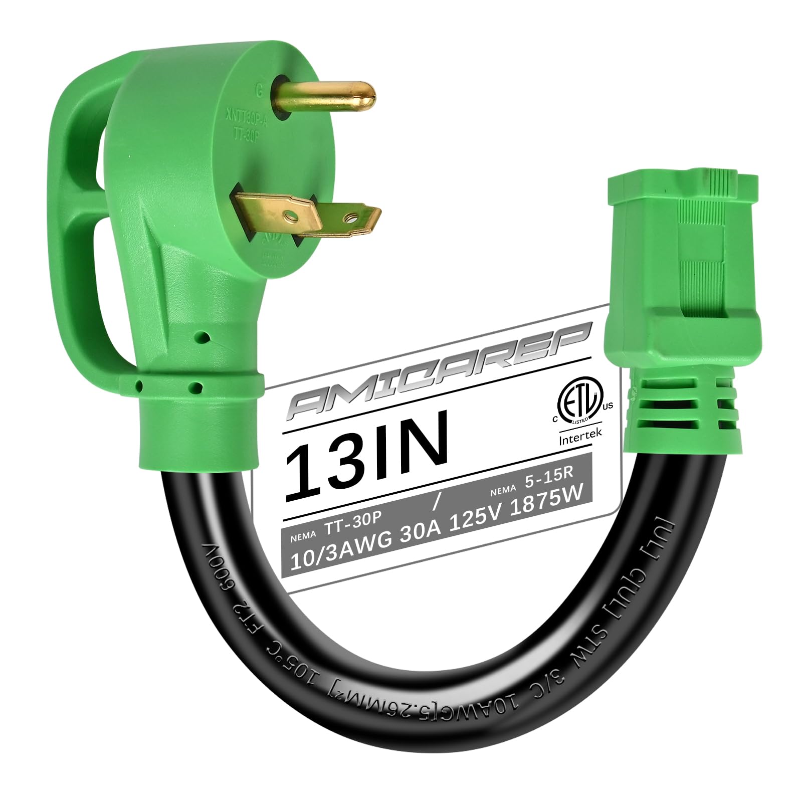 Amazon.com: RV 30Amp to 15Amp Adapter NEMA TT-30P Male to NEMA 5-15R ...