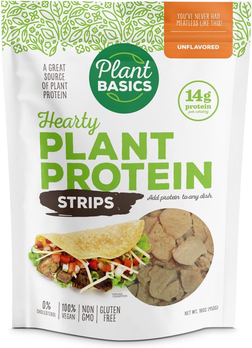 Amazon.com: Plant Basics - Hearty Plant Protein - Unflavored Strips, 1 ...
