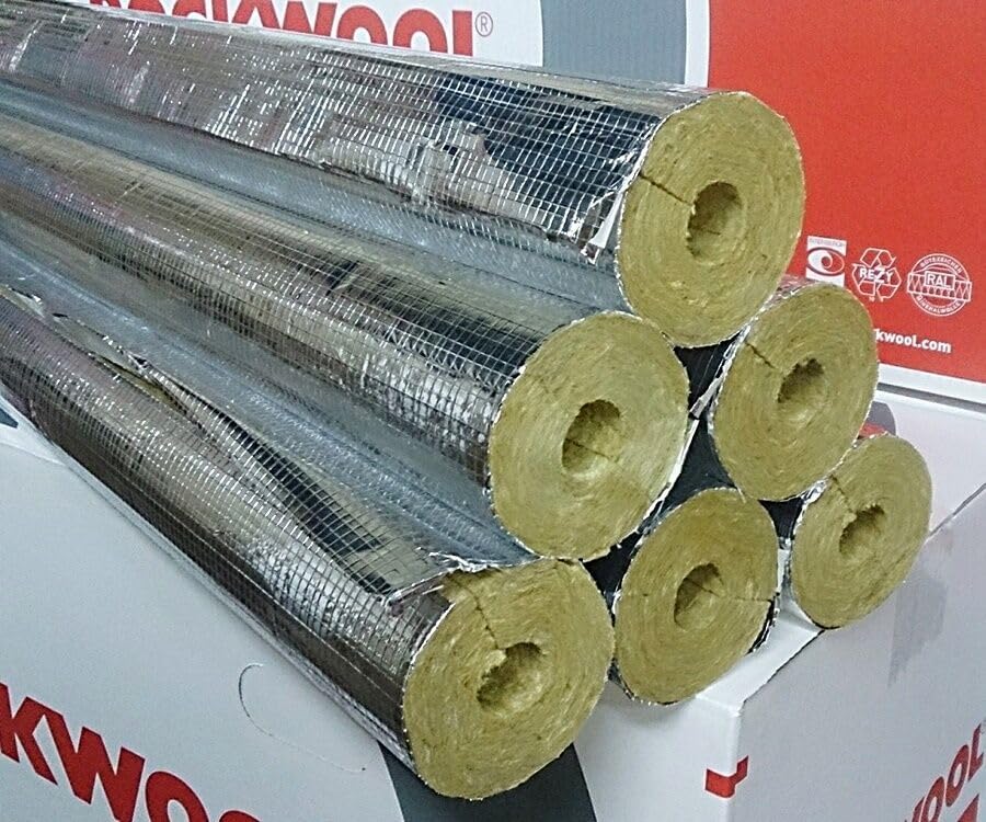Original Rohrisolierung Rockwool 800 alukaschiert Rohrschale Steinwolle ...