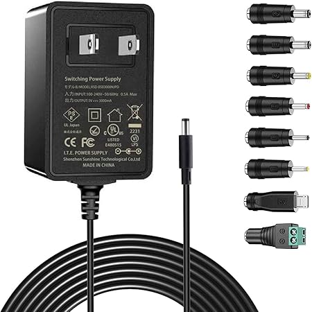 Amazon.com: 【UL Listed】 Geluorui UL AC Adapter 5V 3A Power Supply ...